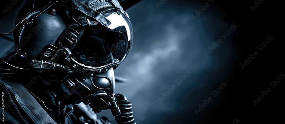 Close-up of fighter jet pilot. The cockpit, a symphony of buttons and ...