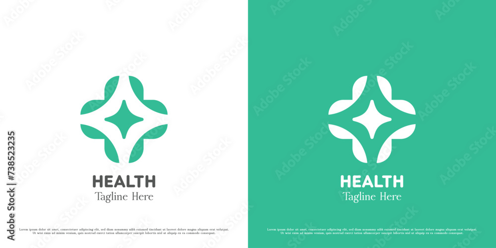 Plus health logo design illustration. Cross form medical medicine ...