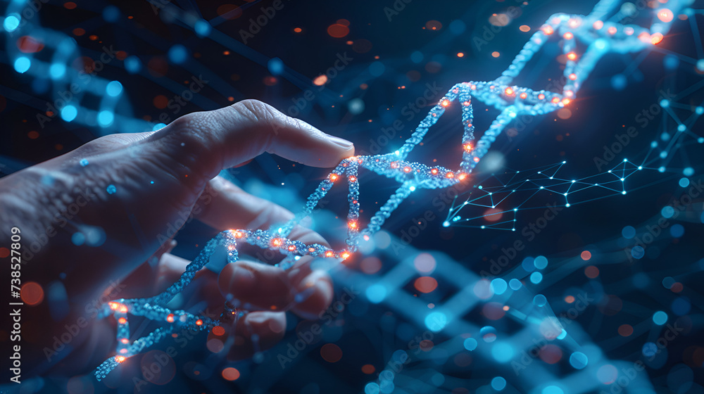 Doctor touching icon DNA. Digital healthcare and medical diagnosis of ...