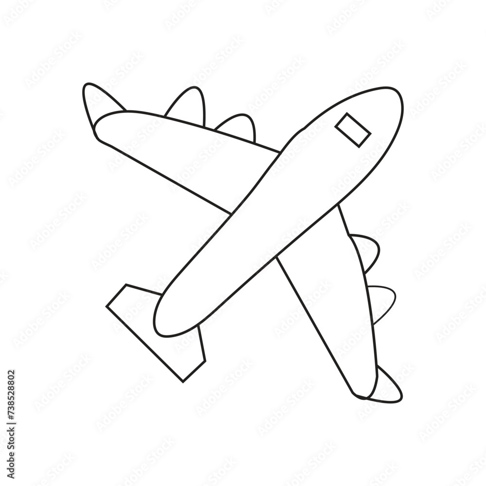 Continuous line drawing of aircraft flight routes and airport ...