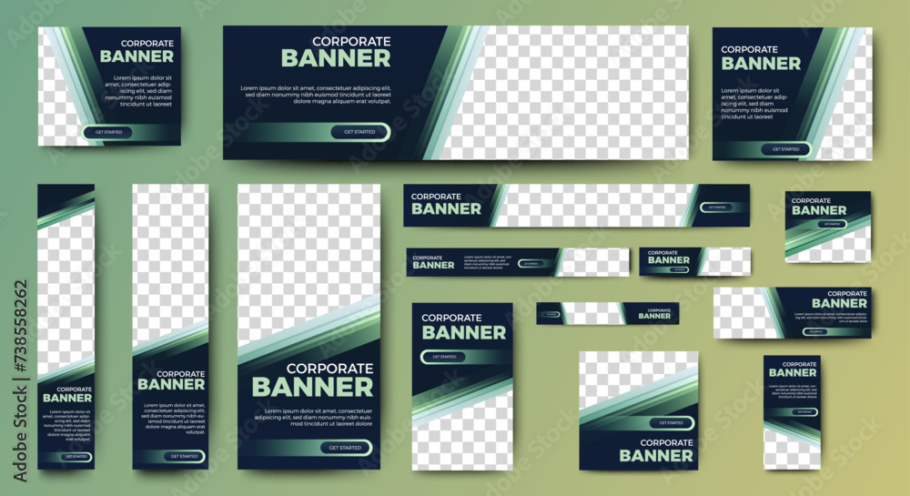 Set of promotion kit banner template design with modern and minimalist ...