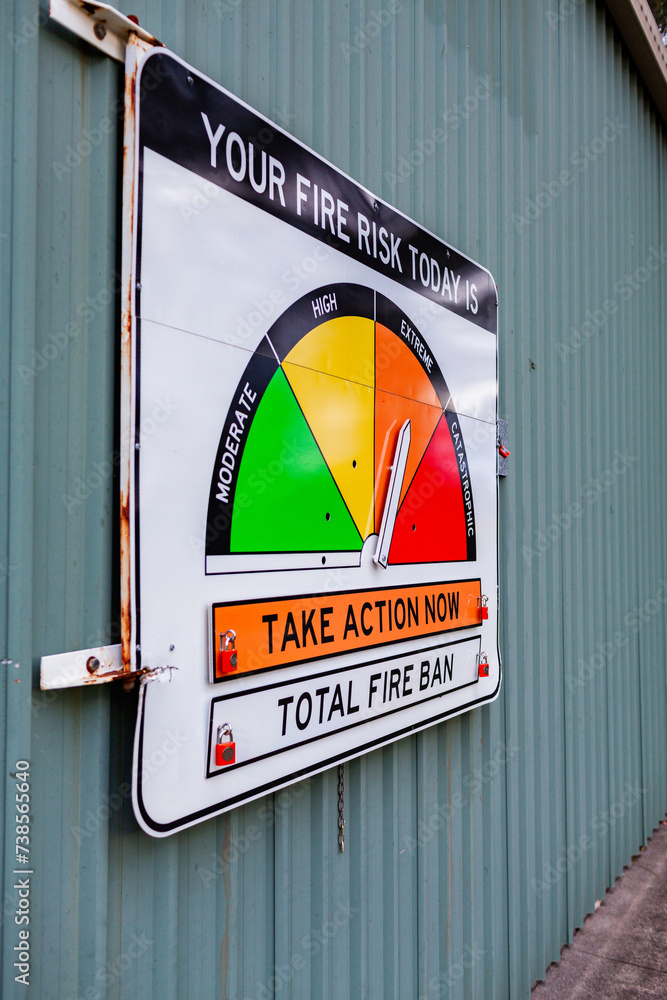 extreme fire risk today take action now total fire ban signage on fire ...
