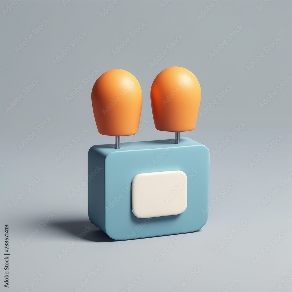 3d rendering of a white and yellow and white round cubes with a simple ...