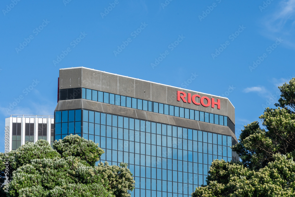 Wellington, New Zealand - February 10, 2024: Ricoh office building in ...