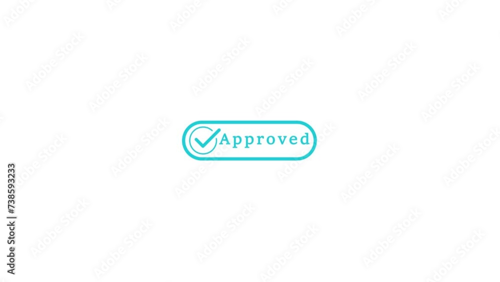 Approved stamp animation. Approved text label stamp with checklist ...