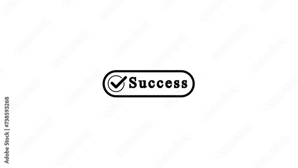 Success stamp animation. Success text label stamp with checklist ...