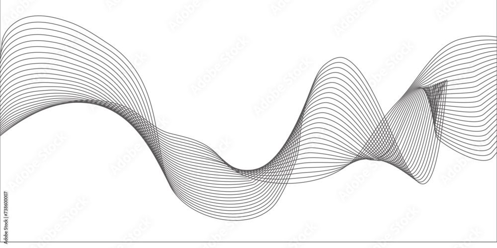 Abstract wave blend lines on transparent background. Design for banner ...