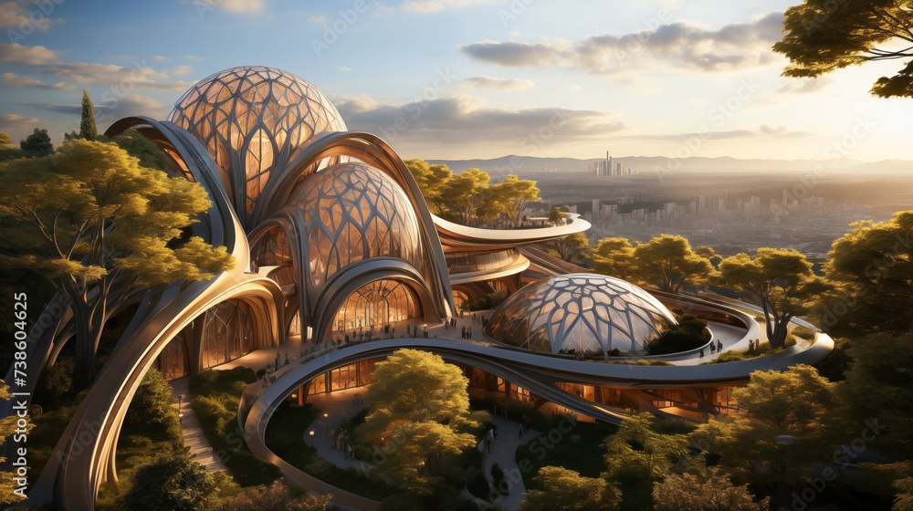 design mosque with full trees biophilic green urban living concept ...