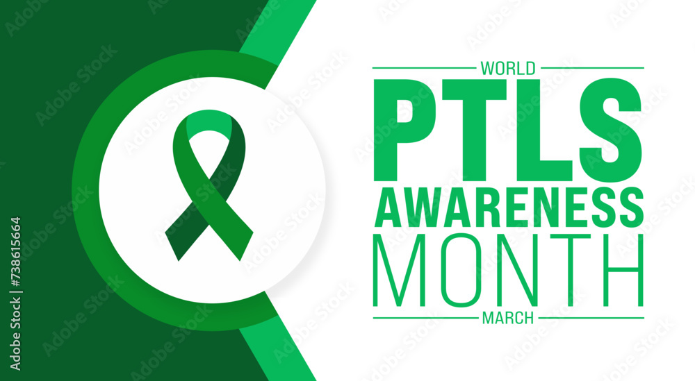 March is World PTLS Awareness Month background template. Holiday ...