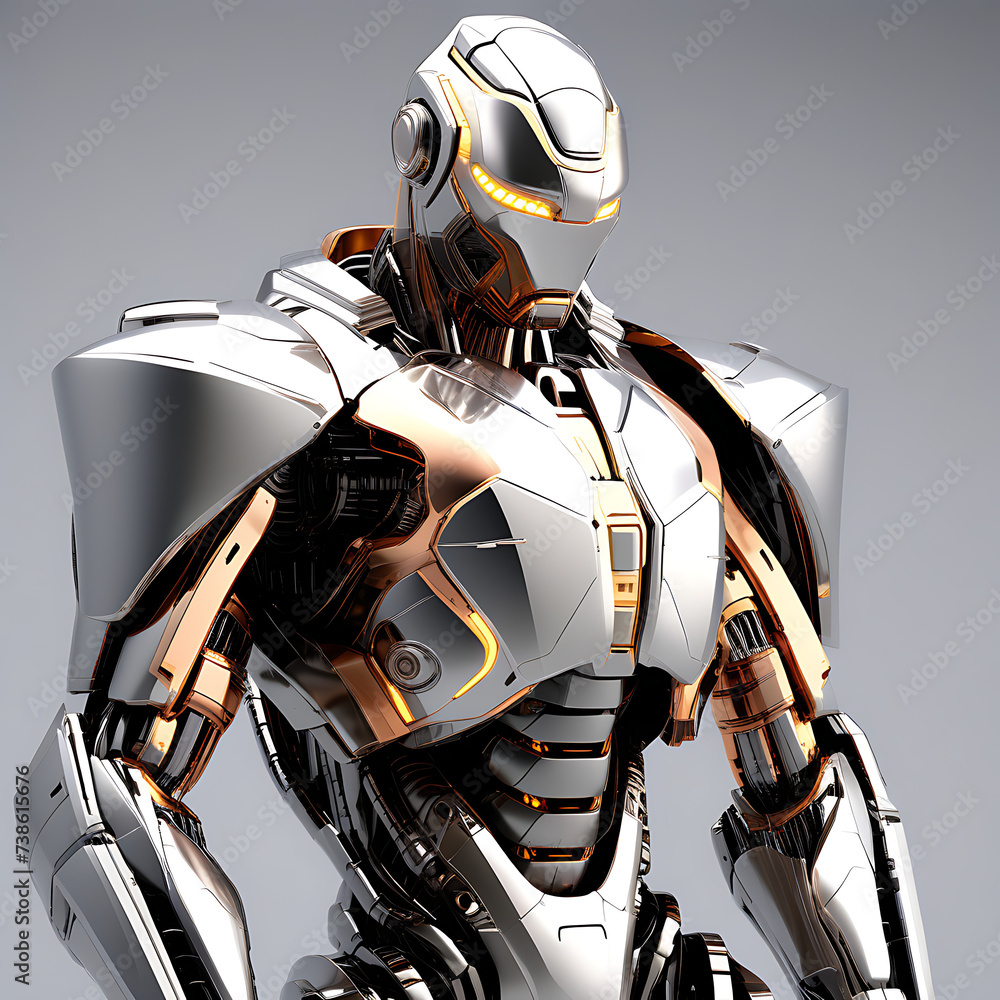 Sovereign Automaton Sleek Lines, Metallic Brilliance, and Advanced ...