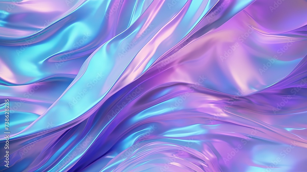 Holographic iridescent color wrinkled foil. Real Hologram Background of ...