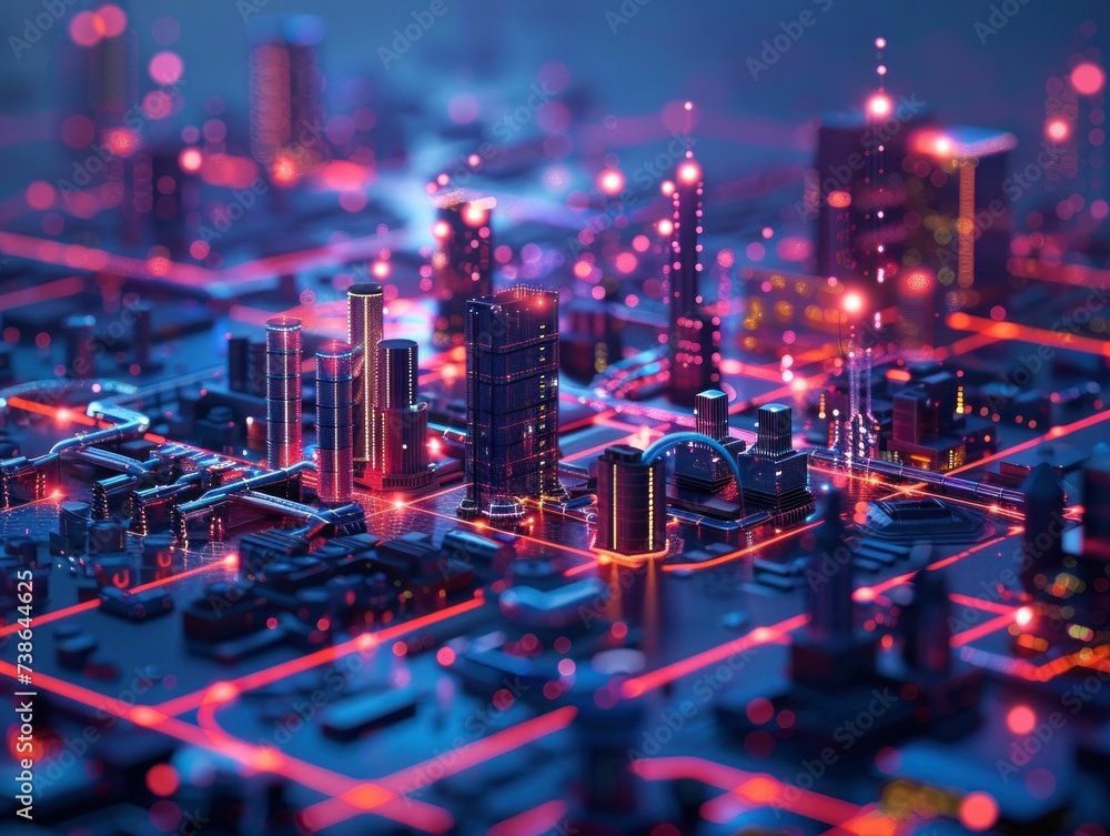 Smart city utilities management system visualized with 5G connectivity ...