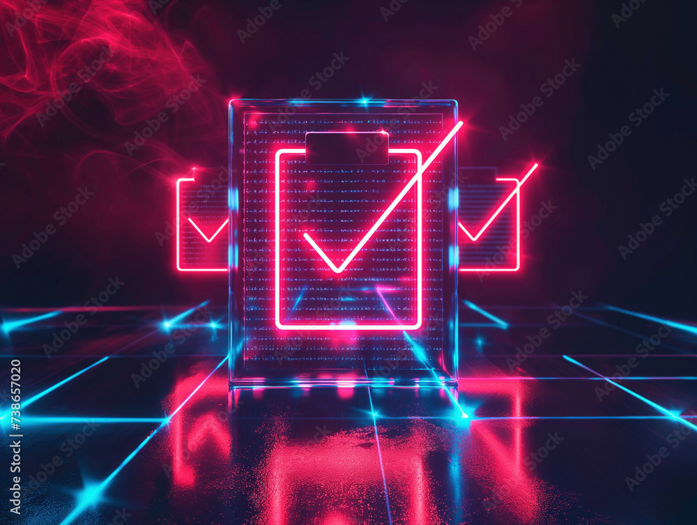Futuristic survey form, digital checklist Stock Illustration | Adobe Stock