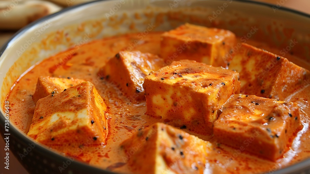 Indian paneer butter masala creamy tomato-based curry with paneer ...