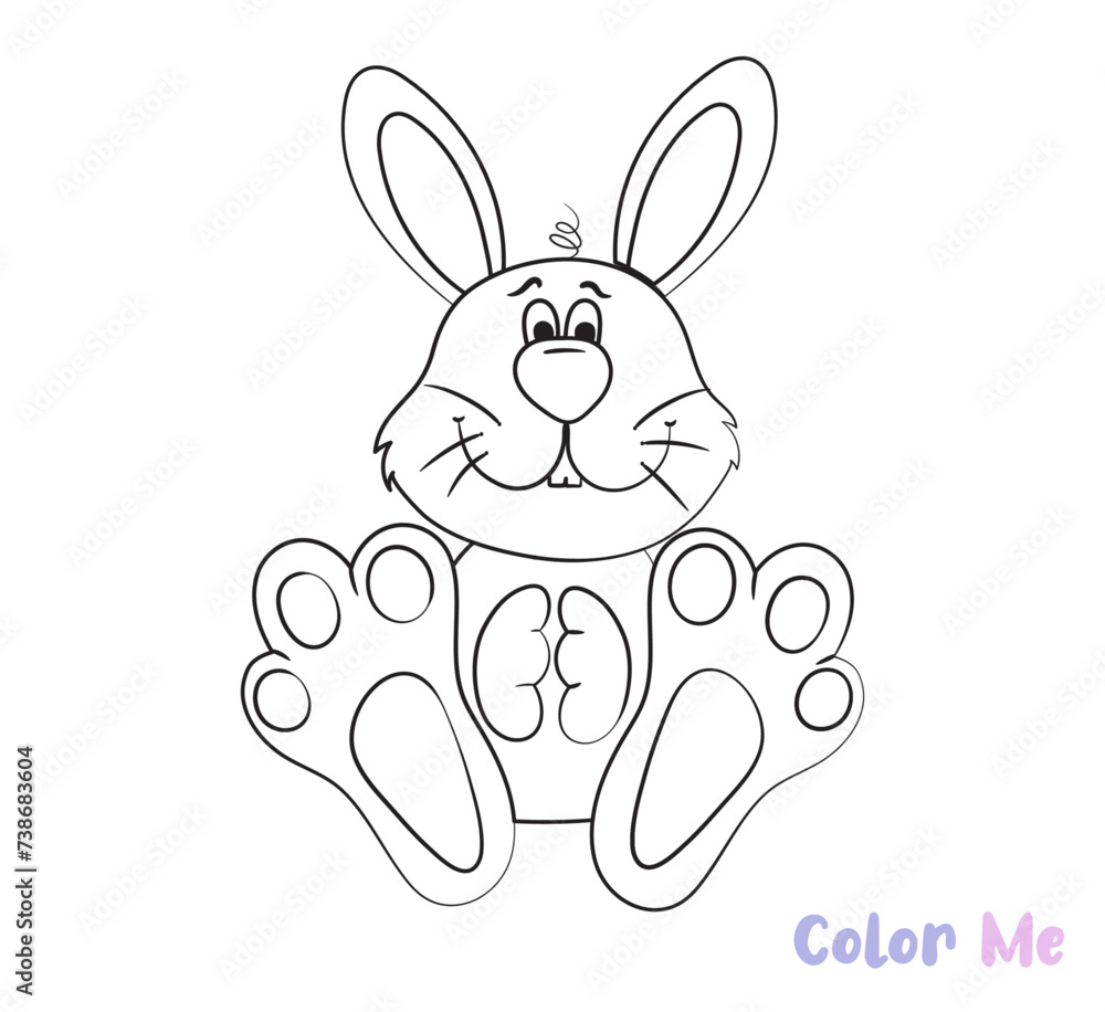 Color Me, Coloring page for kids with cute cartoon printable worksheet ...