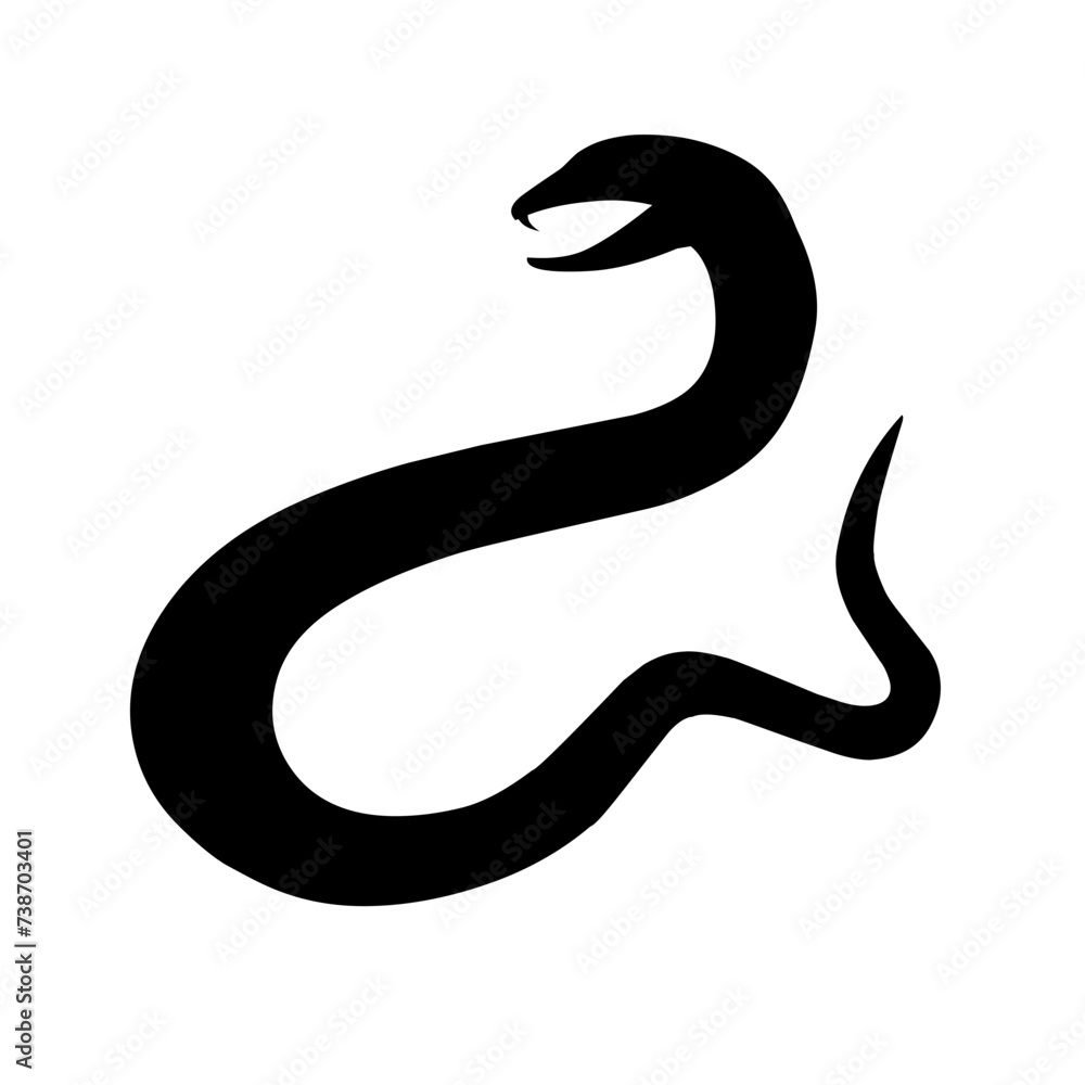 Snake silhouette icon vector. Serpent silhouette for icon, symbol or ...