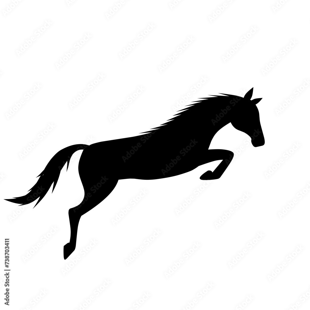 Jumping horse silhouette icon vector. Mustang horse silhouette for icon ... Jumping horse silhouette icon vector. Mustang horse silhouette for icon ...