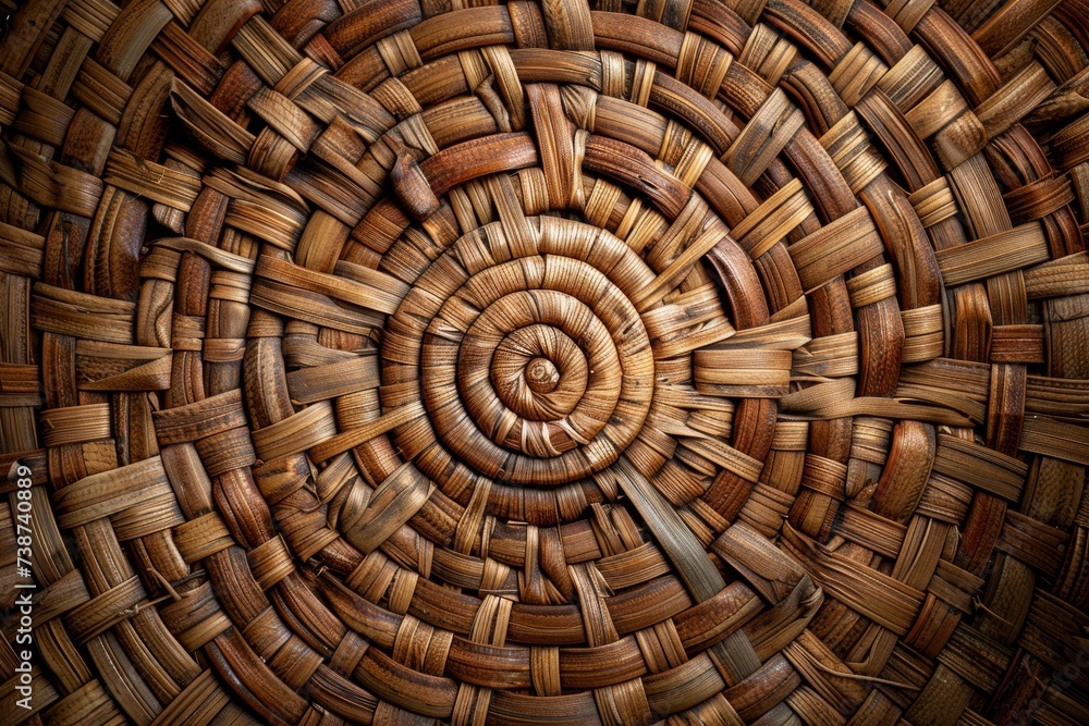circular wicker rattan texture background Stock Photo | Adobe Stock