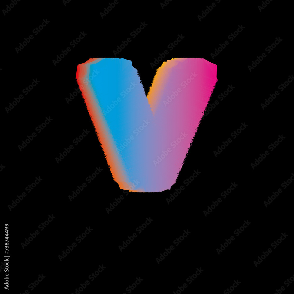 Letter v 3d shape gradient decoration logo Vector Image 3d logo versace ...