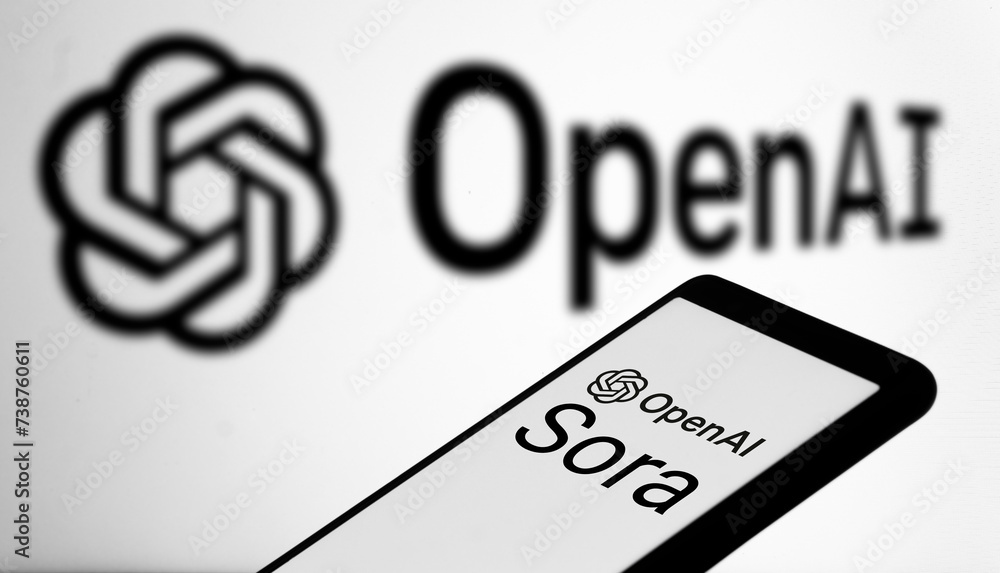 Dhaka, Bangladesh- 17 February 2024: OpenAI Sora AI logo displayed on ...