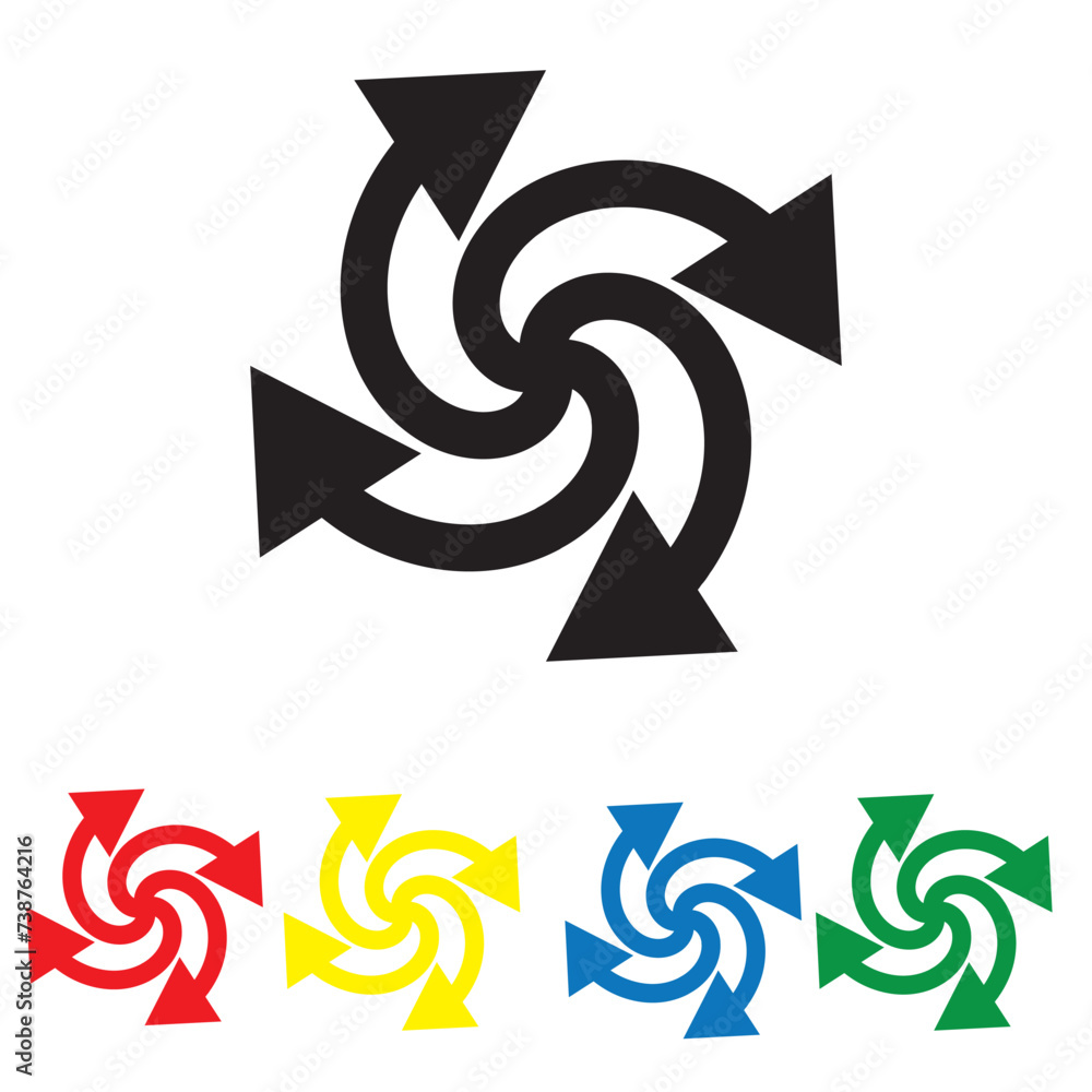Four side arrow icon illustration isolated vector sign symbol. Vector ...