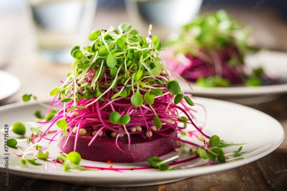 Vibrant culinary masterpieces with microgreens. unveiling the exquisite ...