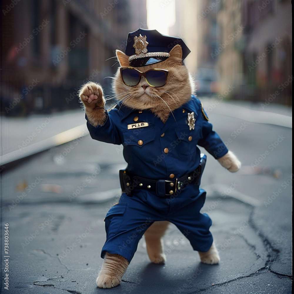 Paws on Patrol: This Cat in Policeman Attire and Sunglasses Busts a ...