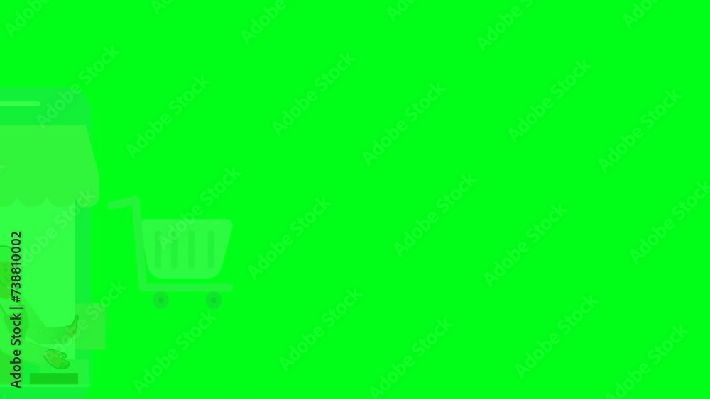Order online animation. Loop animation. Grocery online shopping with ...
