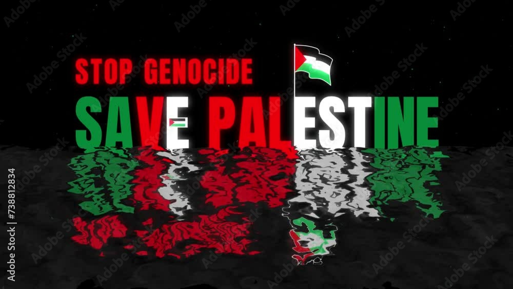 Stop Genocide Save Palestine Flag Text Intro and Outro motion graphic ...
