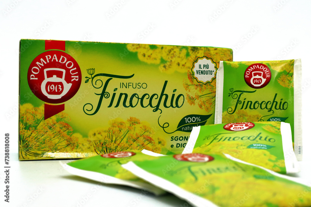 Italy – February 17, 2024: POMPADOUR Fennel Tea, deflating and ...