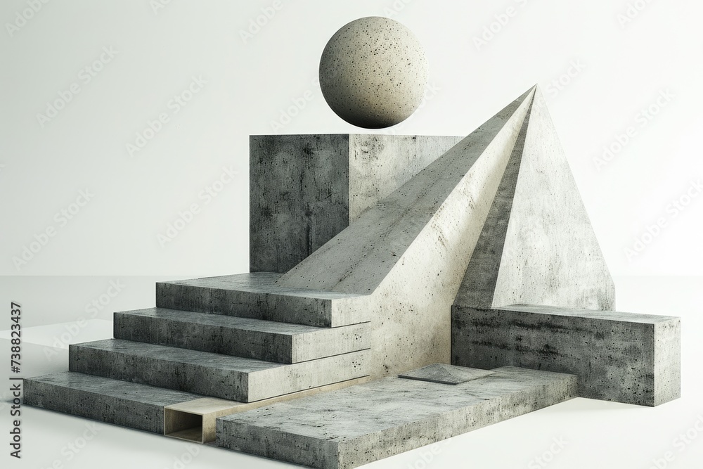 Geometric Shape Podium Fragmented shapes and multiple perspectives ...