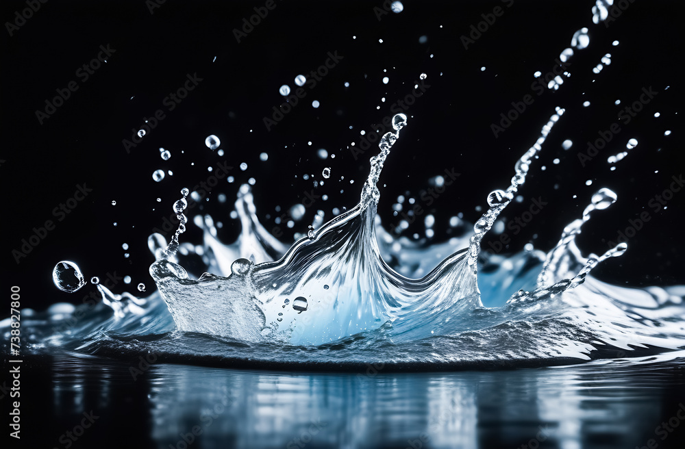 Wallpaper realistic clean water splash with drops. Splash of falling ...