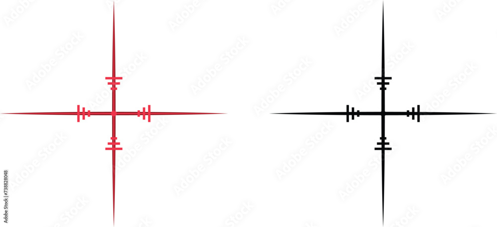 Gun Sight Crosshairs Bullseye Isolated Vector. crosshair and sight ...