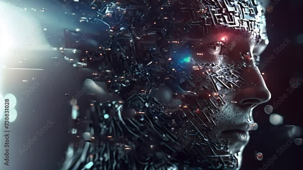 Vidéo Stock visualization of a neural network in the form of a person ...