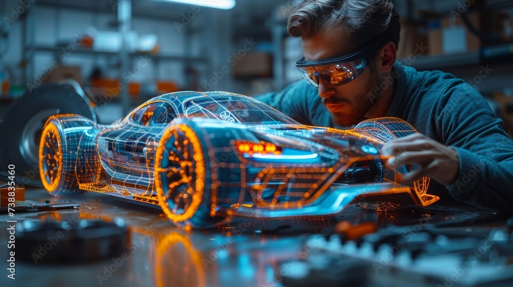 An Automotive Engineer Uses Augmented Reality to Construct a 3D Model ...