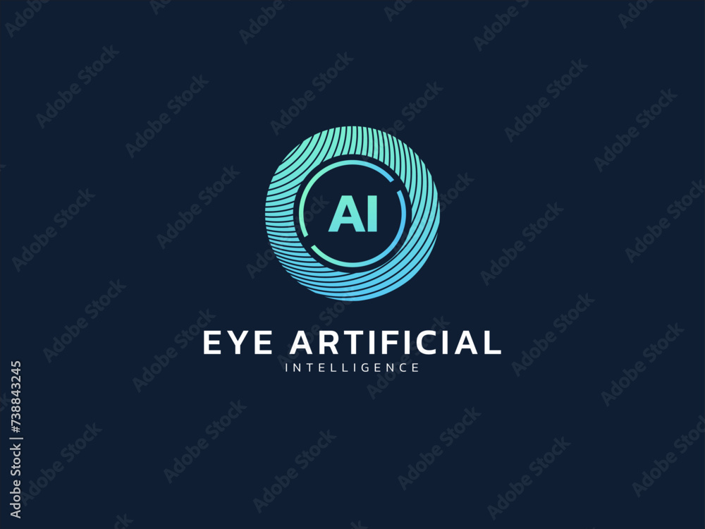 Artificial intelligence eye tracking Abstract circle geometric shape ...
