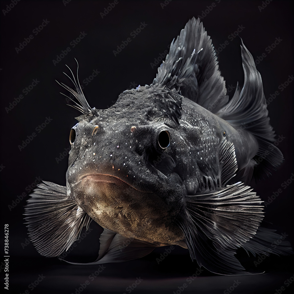 Dramatic Armored Catfish Fish Portrait with Detailed Textures and ...