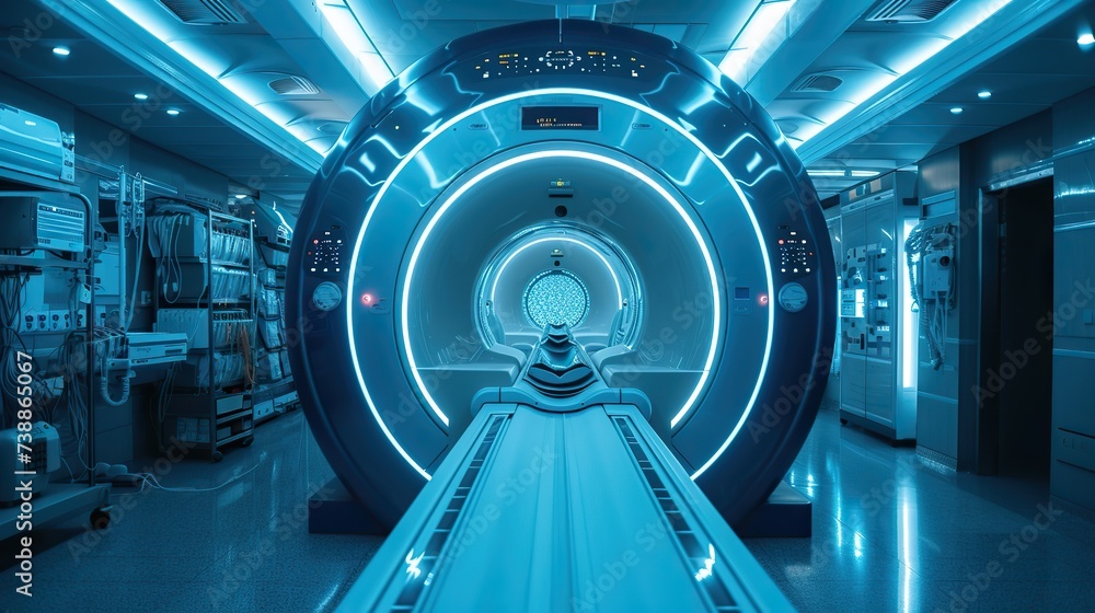 An advanced MRI scanner equipped with the latest technology in a state ...