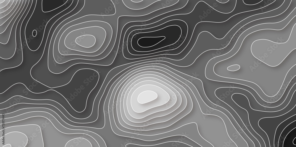 Gray white paper cut and topographic background. Abstract background ...