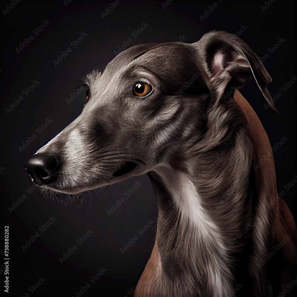 Elegant Greyhound Portrait Studio Photoshoot With Dramatic Lighting ...