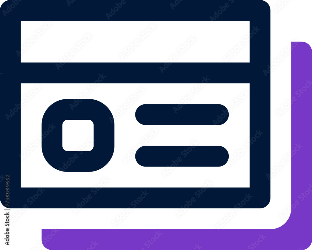 credit card icon. vector dual tone icon for your website, mobile ...
