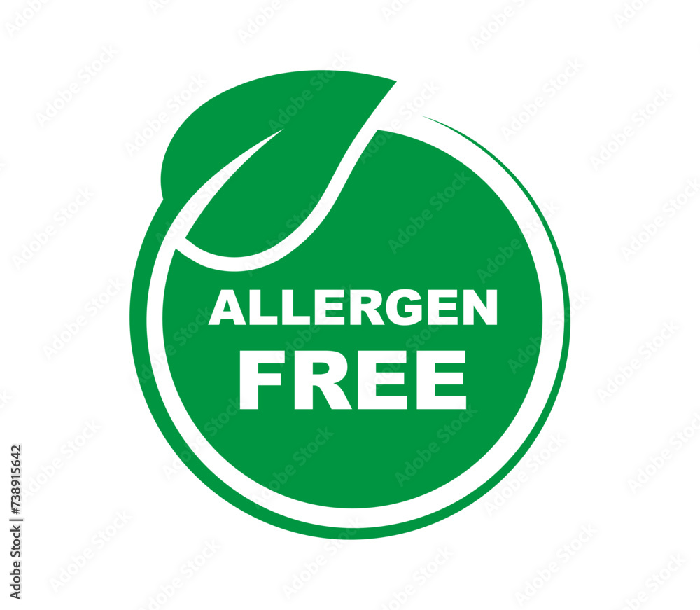 Allergen free label set. Allergen free icon for product packaging ...