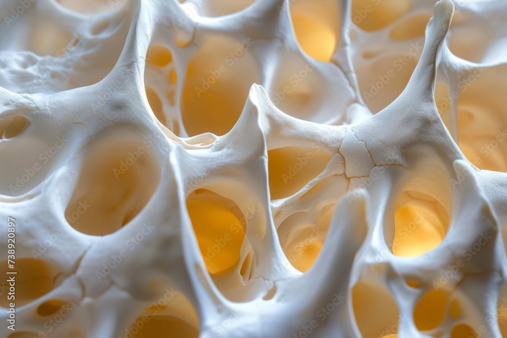 Bone structure, macro shot. Spongy texture of human body bone tissue ...
