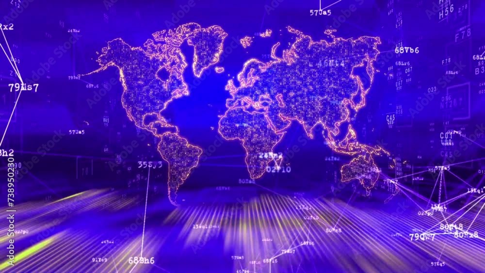 Digital Earth Map Animation: Seamless loop of a rotating digital Earth ...