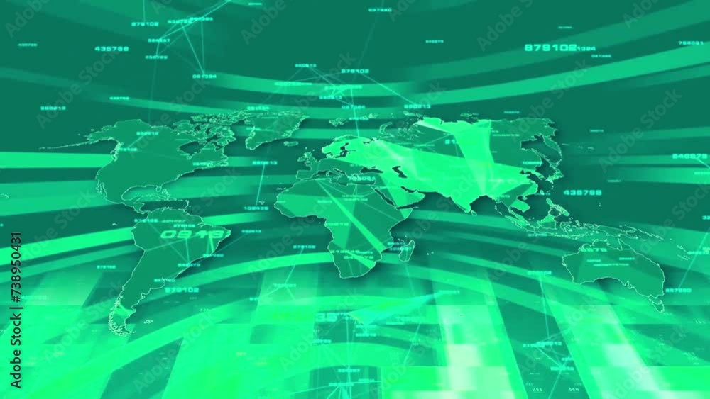 Digital Earth Map Animation: Seamless loop of a rotating digital Earth ...