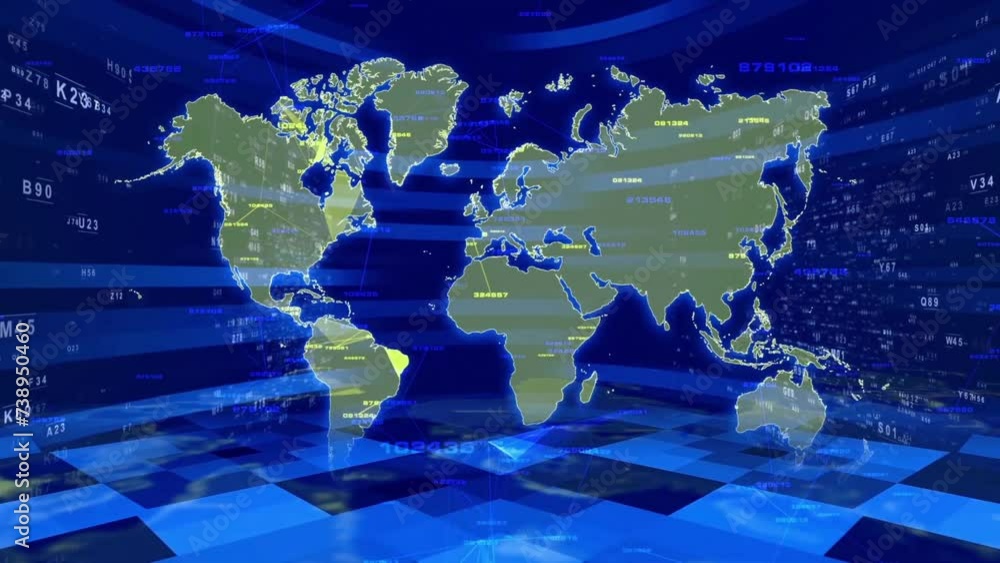 Digital Earth Map Animation: Seamless loop of a rotating digital Earth ...