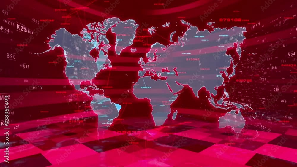 Digital Earth Map Animation: Seamless loop of a rotating digital Earth ...