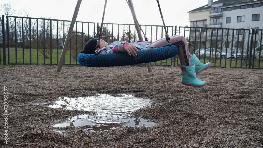 Vidéo Stock Apathetic lonely teenager girl lying on her back while ...