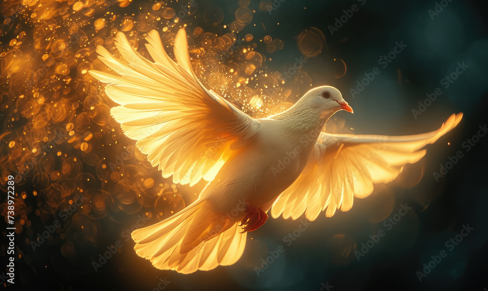 beautiful white dove bird wallpaper for peace day celebration Stock ...