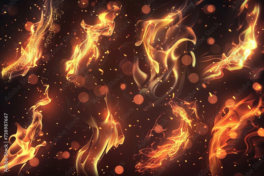 Animated flames and sparks collection Offering various fire effects on ...